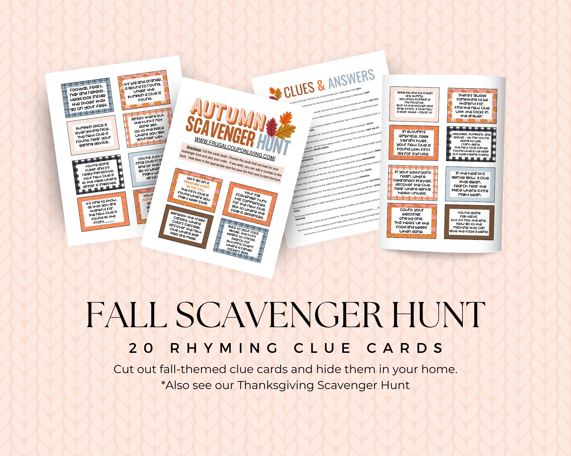 Fall Scavenger Hunt Clues | Fun Fall Activities Printable Games PDF ...