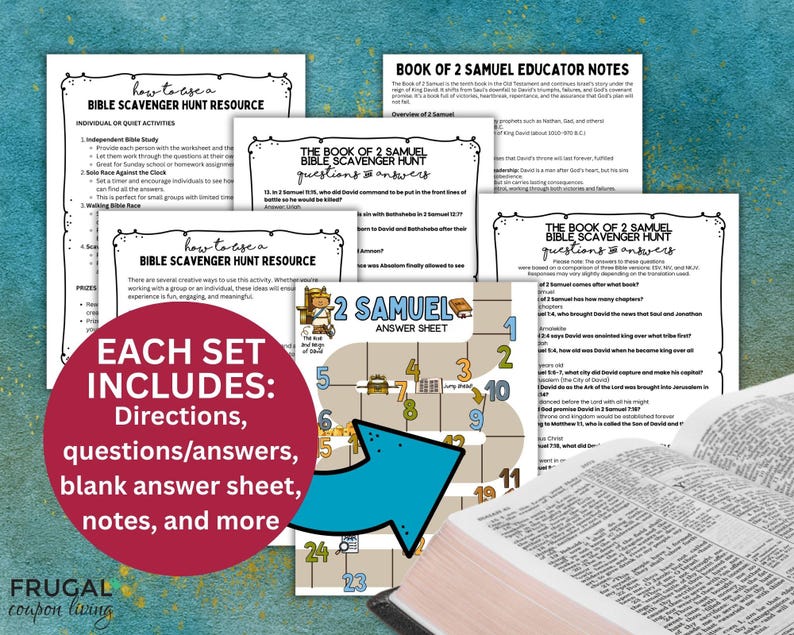 Complete Bible Scavenger Hunt Bundle, Bible in a Year Activity, Full ...