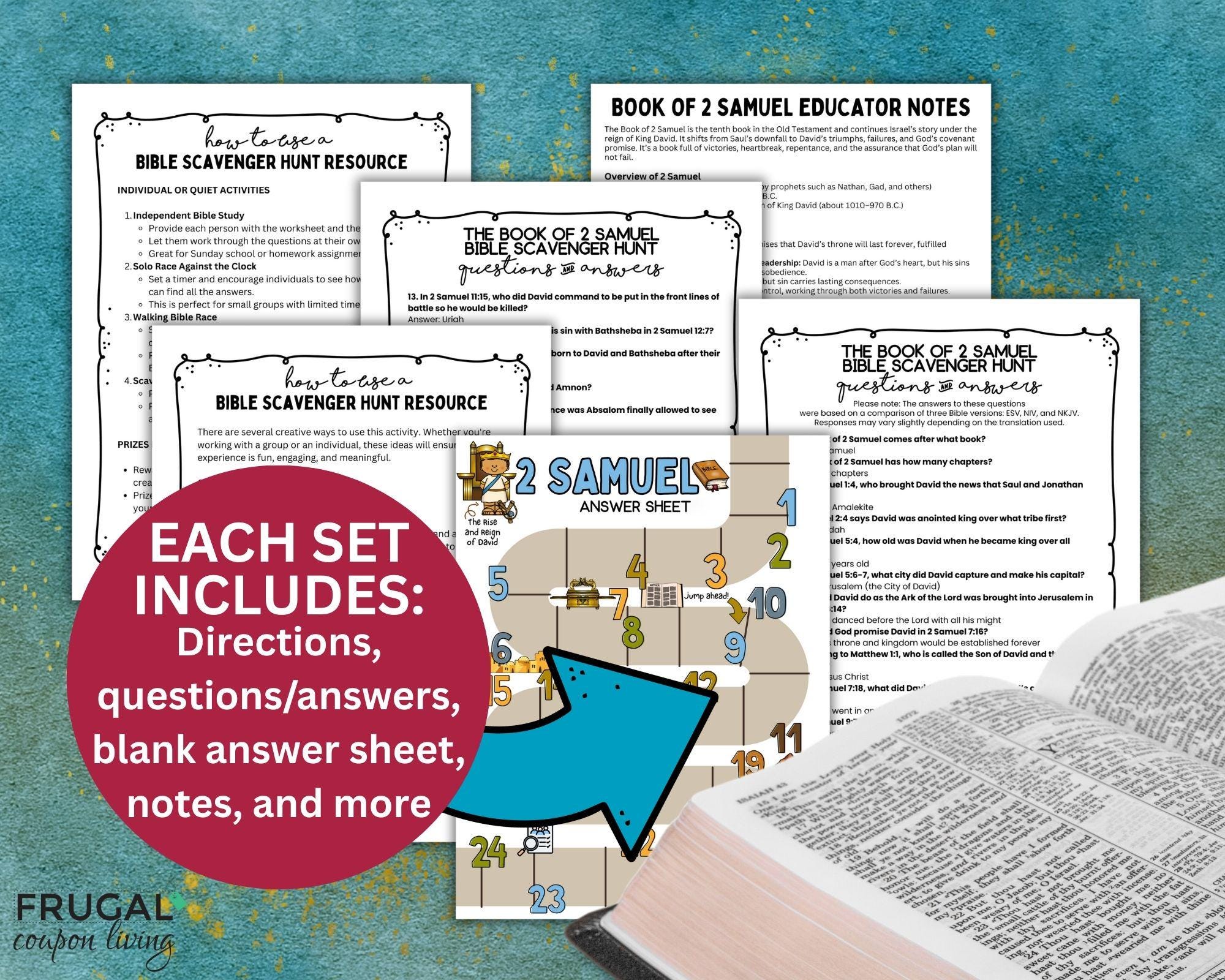Complete Bible Scavenger Hunt Bundle, Bible in a Year Activity, Full ...