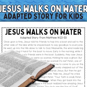 Jesus Walks on Water Bible Story Bundle, Matthew 14:22-33 Stories of ...