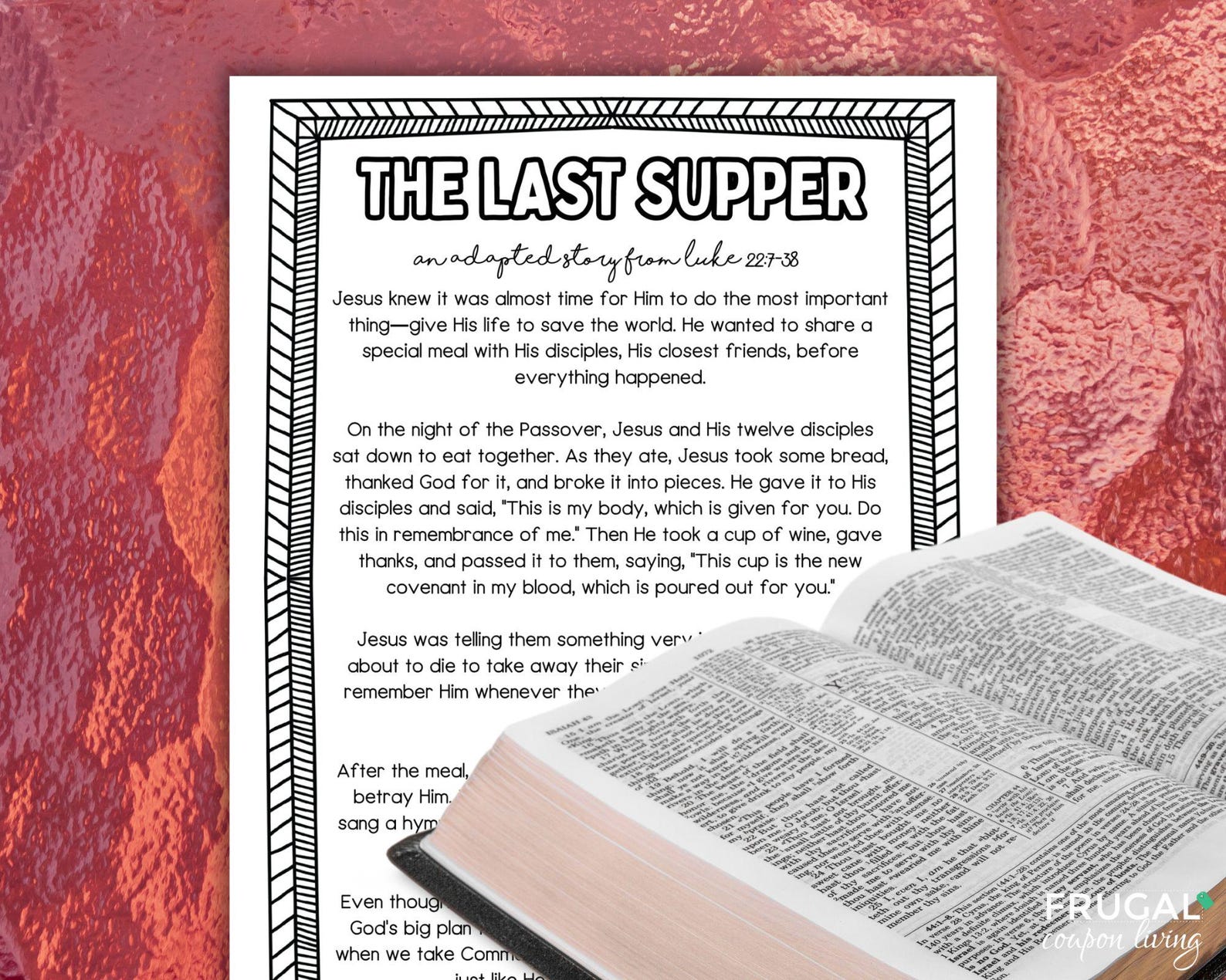 Last Supper Activity Mat, Jesus Last Supper Bread and Wine, Maundy ...