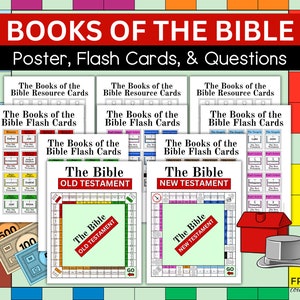 Books of the Bible Memory Game Flashcards, Posters, & Trivia Cards, 66 ...