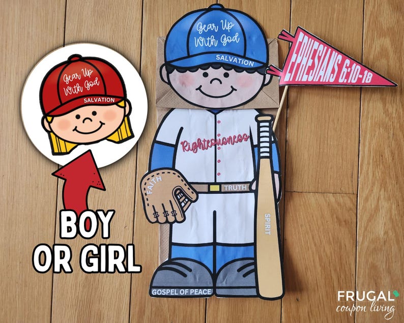 Armor of God Craft for Kids, VBS Summer Baseball Craft Printable ...