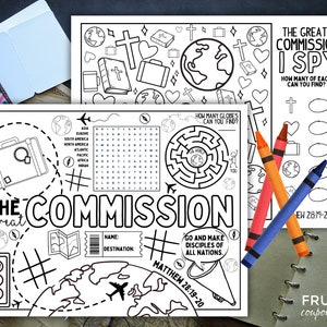 The Great Commission of Jesus Church Activity Sheets for Kids,- Matthew ...