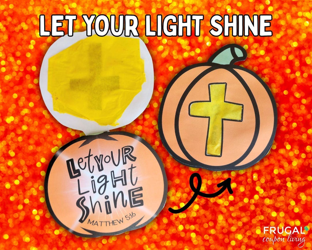 Let Your Light Shine Pumpkin Craft, Matthew 5:16 Printable Pumpkin ...