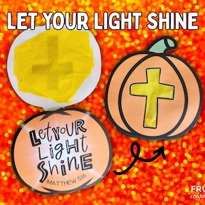 Let Your Light Shine Pumpkin Craft, Matthew 5:16 Printable Pumpkin ...