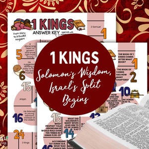 1 Kings Bible Scavenger Hunt, Israel’s Split Book of 1 Kings Bible ...