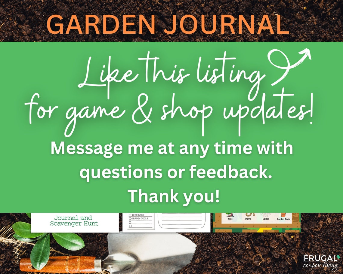 Garden Journal for Kids Fun Garden Journal Printable - Etsy