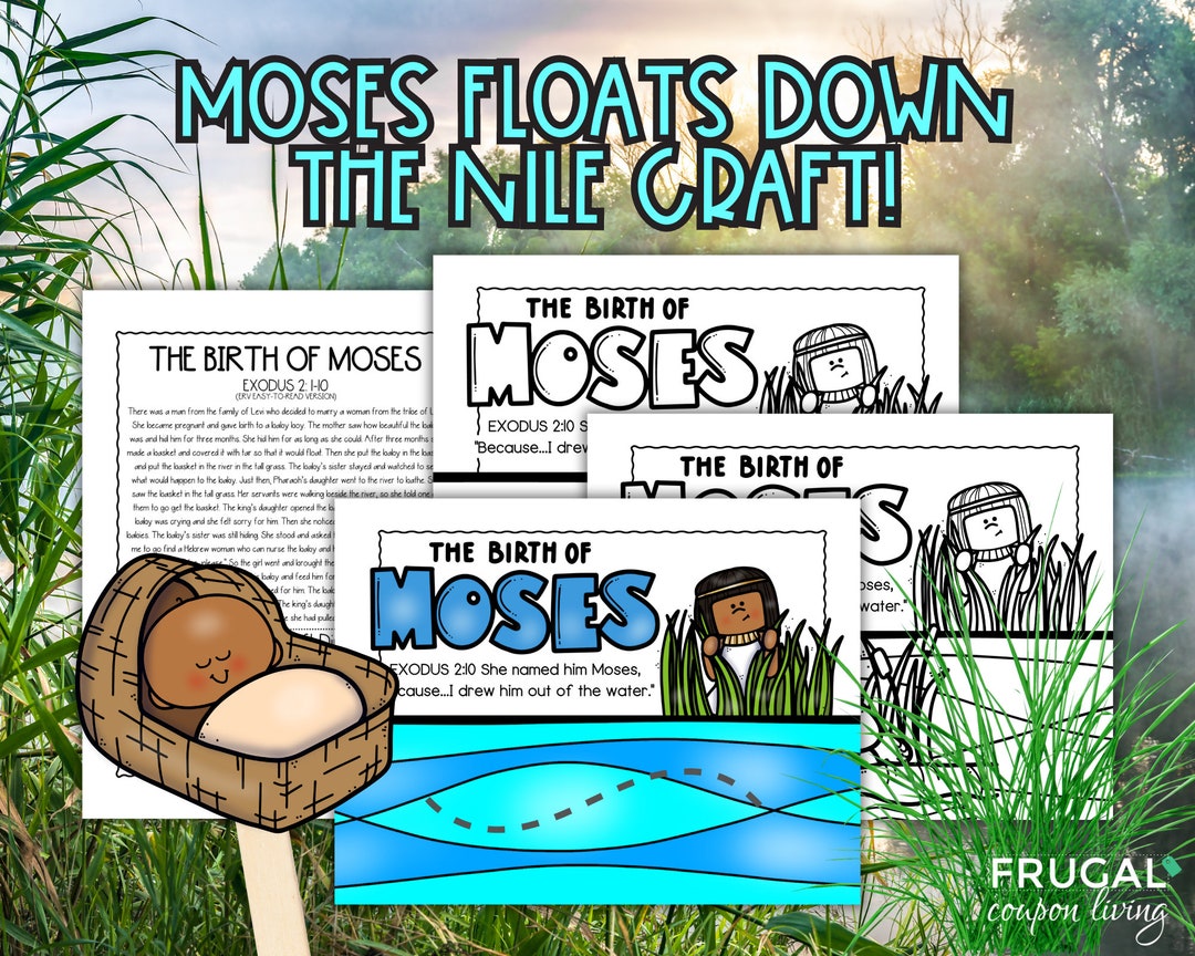 Birth of Moses Craft for Kids | Exodus 2 Bible Lesson | Nile, Pharaoh ...