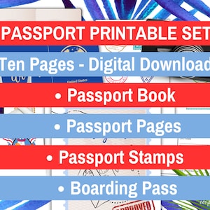 Pretend Passport for Kids | Printable Passport Template With Stamps ...
