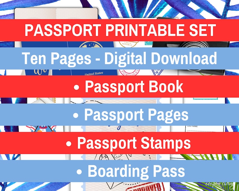 Pretend Passport for Kids | Printable Passport Template With Stamps ...