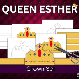 Queen Esther Activity Sheets, Bible Story Queen Esther Crafts for Kids ...