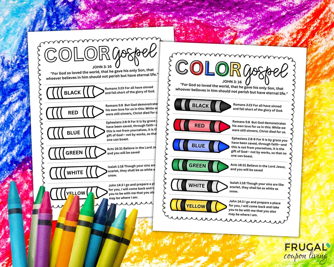 Plan of Salvation Printable for Kids | Crayon Gospel Scripture Coloring ...