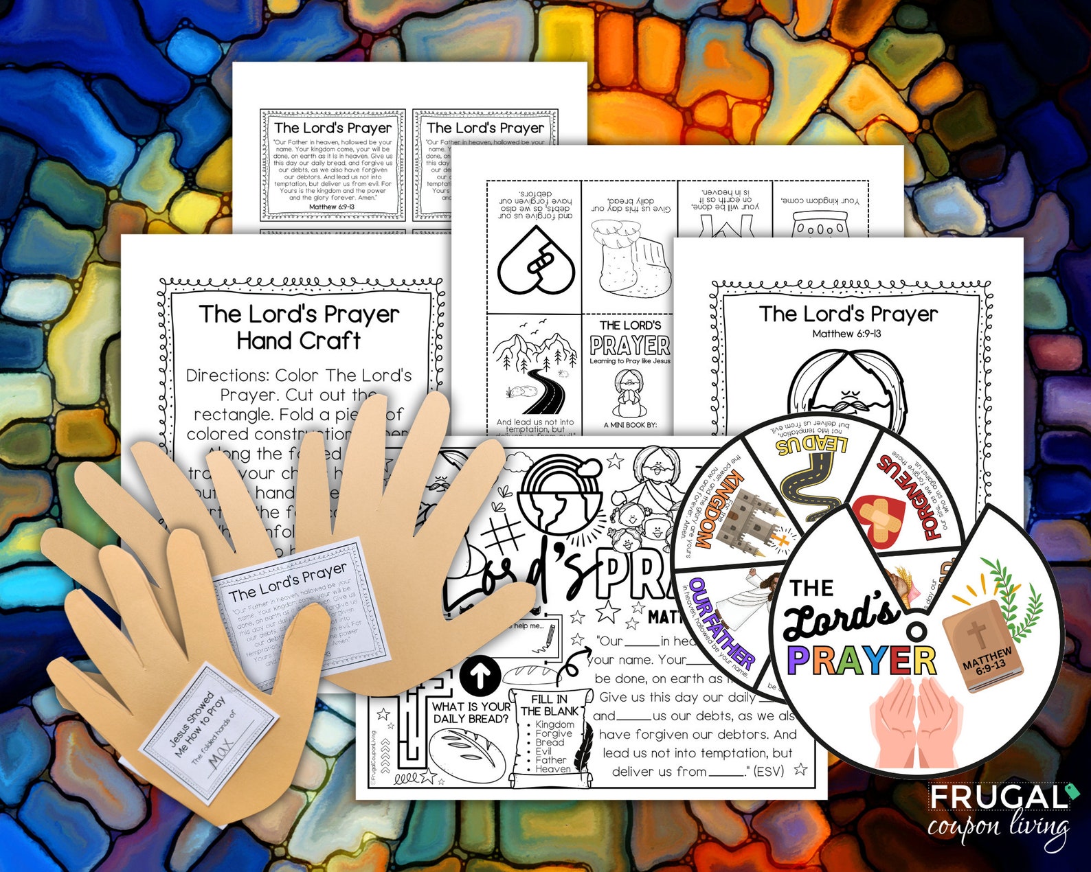 The Lord's Prayer Craft Printable Set for Kids, How to Pray Bible ...