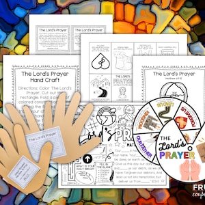 The Lord's Prayer Craft Printable Set for Kids, How to Pray Bible ...