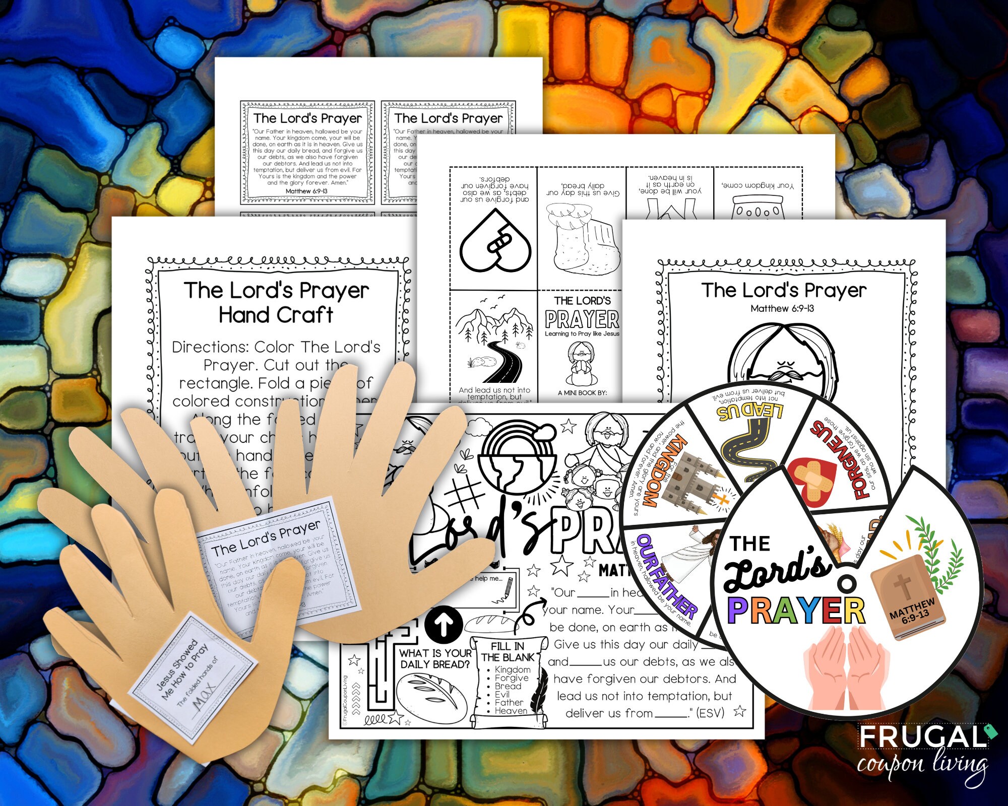 The Lord's Prayer Craft Printable Set for Kids, How to Pray Bible ...