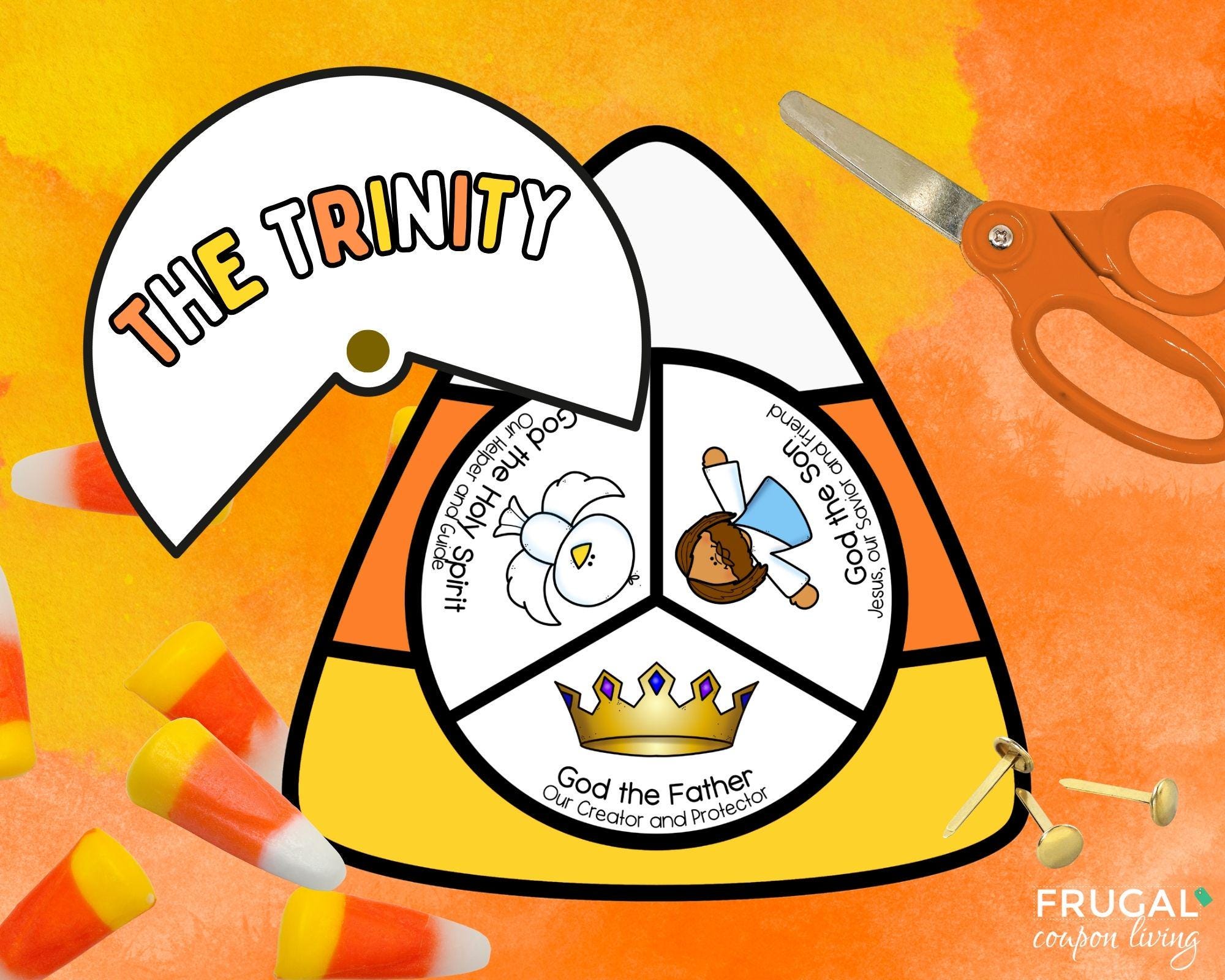 Trinity Wheel Candy Corn Craft Coloring Wheel, God is 3-in-1 Father ...