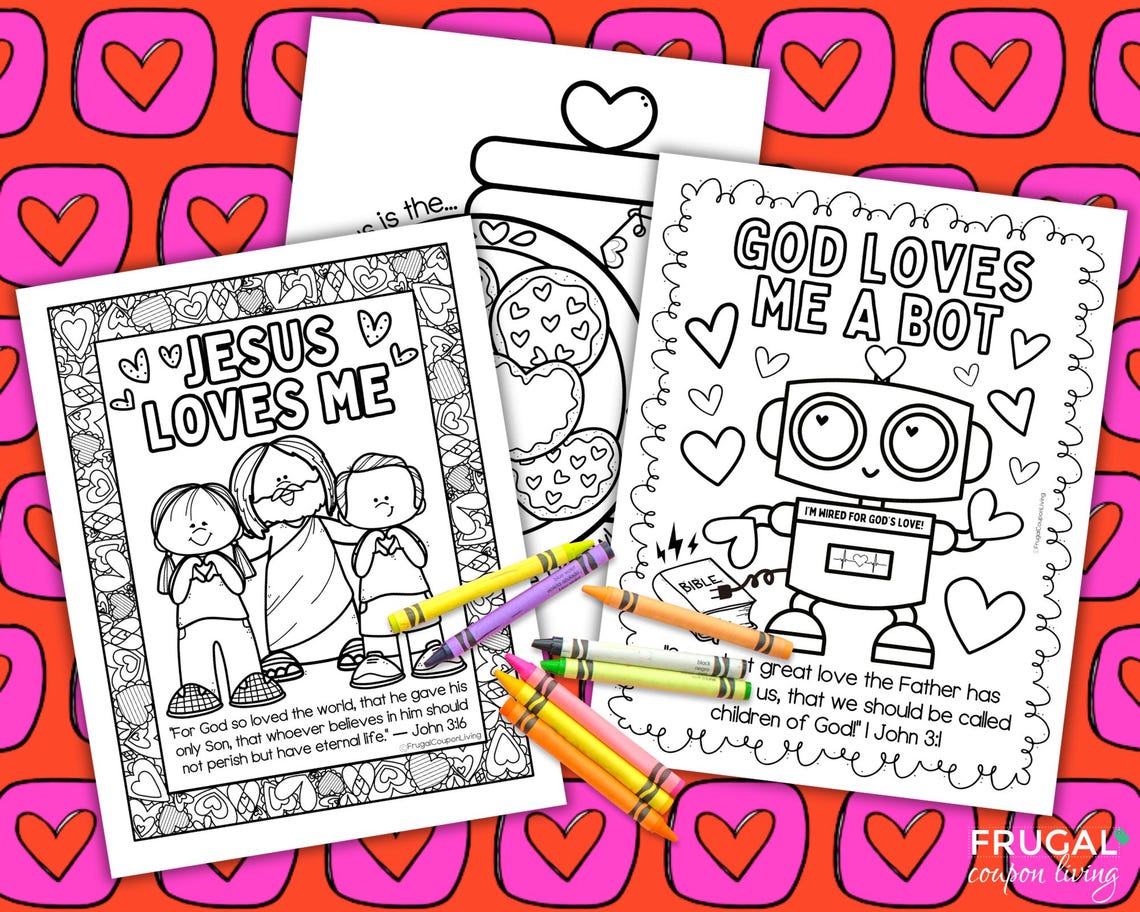 Christian Valentine's Day Coloring Pages, Kids Church Valentine Sunday ...