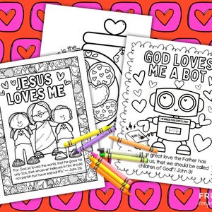 Christian Valentine's Day Coloring Pages, Kids Church Valentine Sunday ...