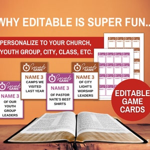 Bible 5 Second Game, 188 Christian Bible Game Cards Printable, Bible ...