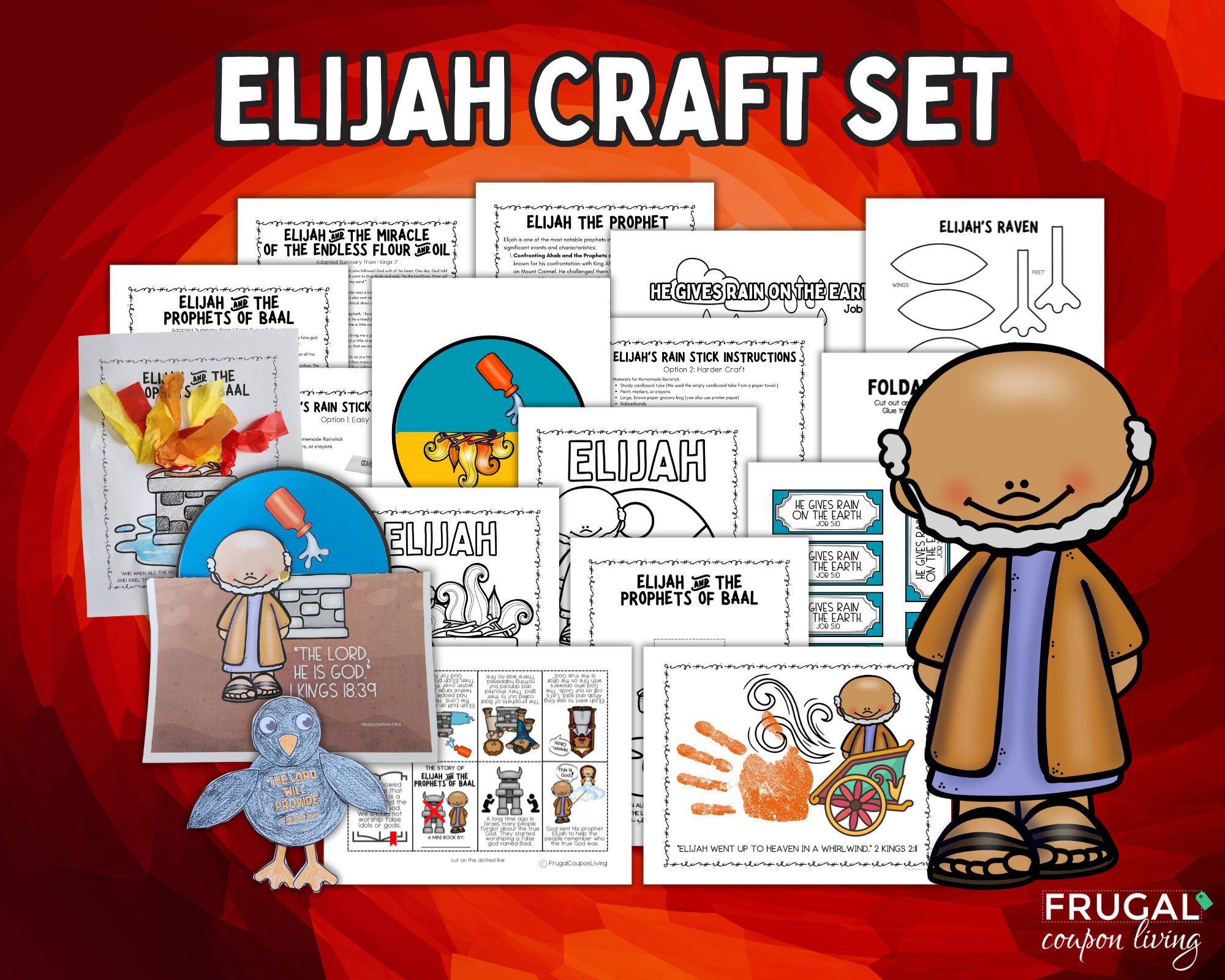 Elijah Crafts Bundle for Kids, 1 Kings Elijah & the Prophets of Baal ...