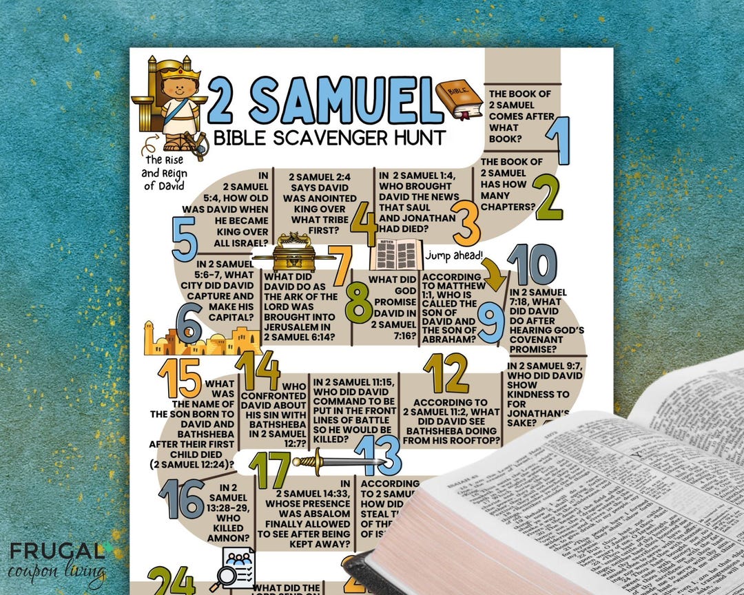 2 Samuel Bible Scavenger Hunt, Book of 2 Samuel the Prophet Bible Study ...