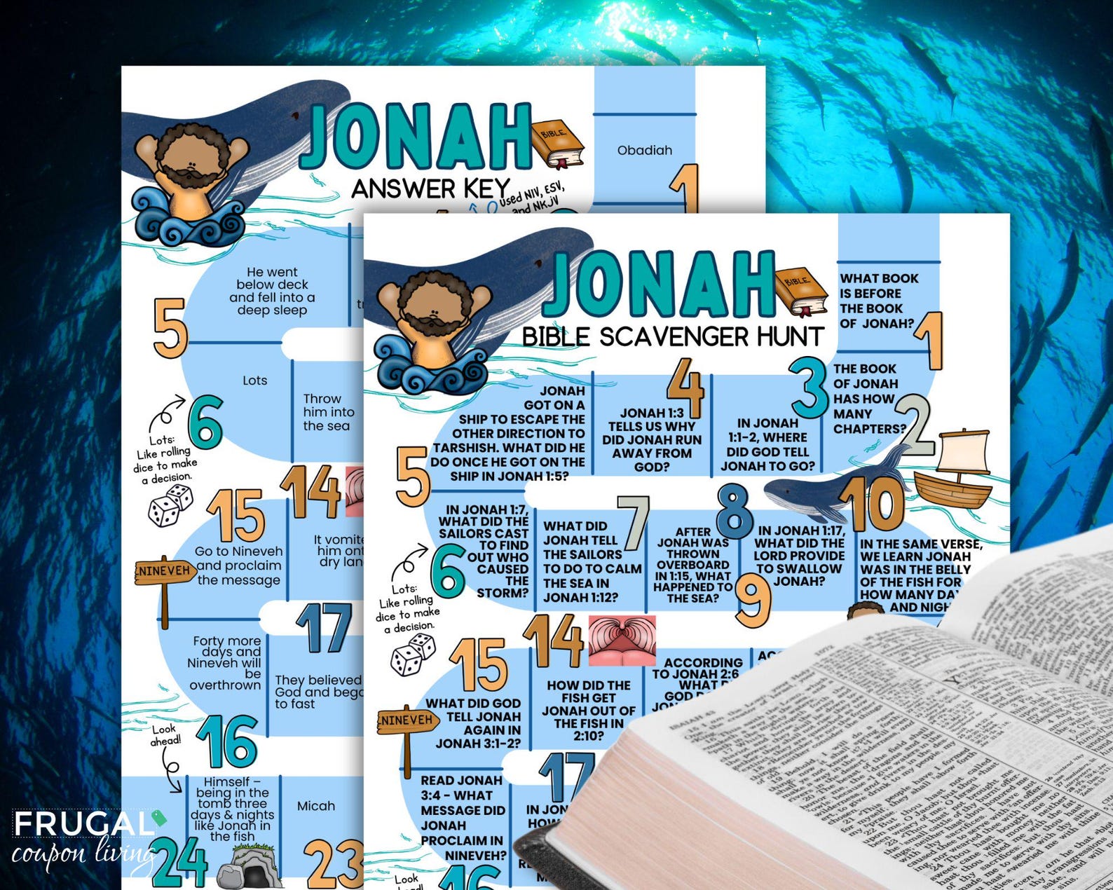 Jonah Bible Scavenger Hunt, Minor Prophets Old Testament Bible Trivia ...