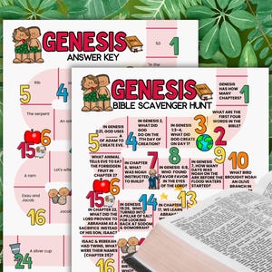 Genesis Bible Scavenger Hunt, Book of Genesis Bible Study, Old ...