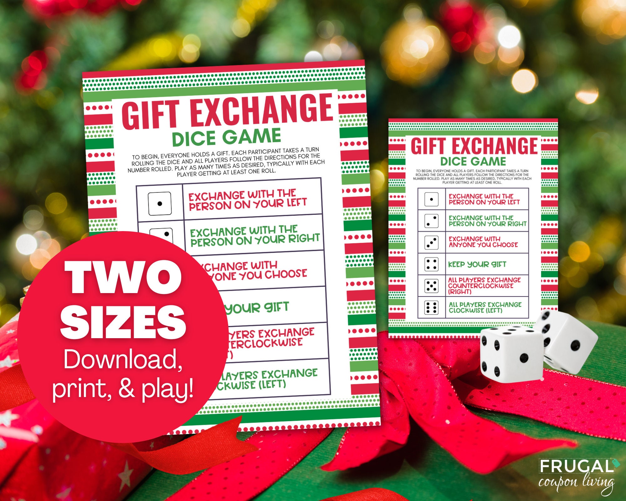 White Elephant Gift Exchange Game | Christmas Gift Exchange Dice Game ...