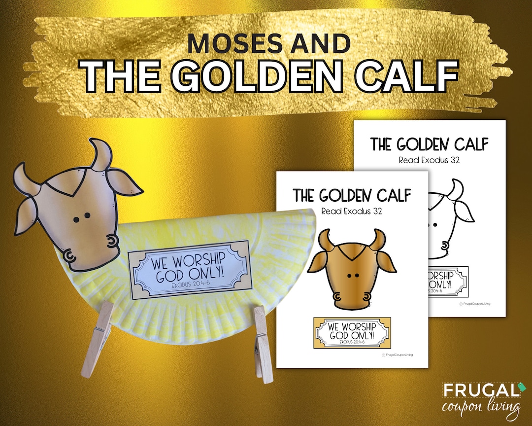 Moses Golden Calf Craft Printable for Kids, the Ten Commandments Craft ...