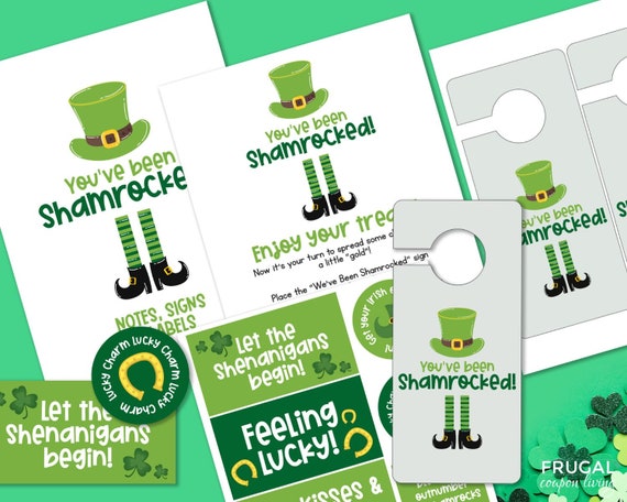 You've Been Shamrocked Sign + We've Been Shamrocked St. Patrick's Day ...