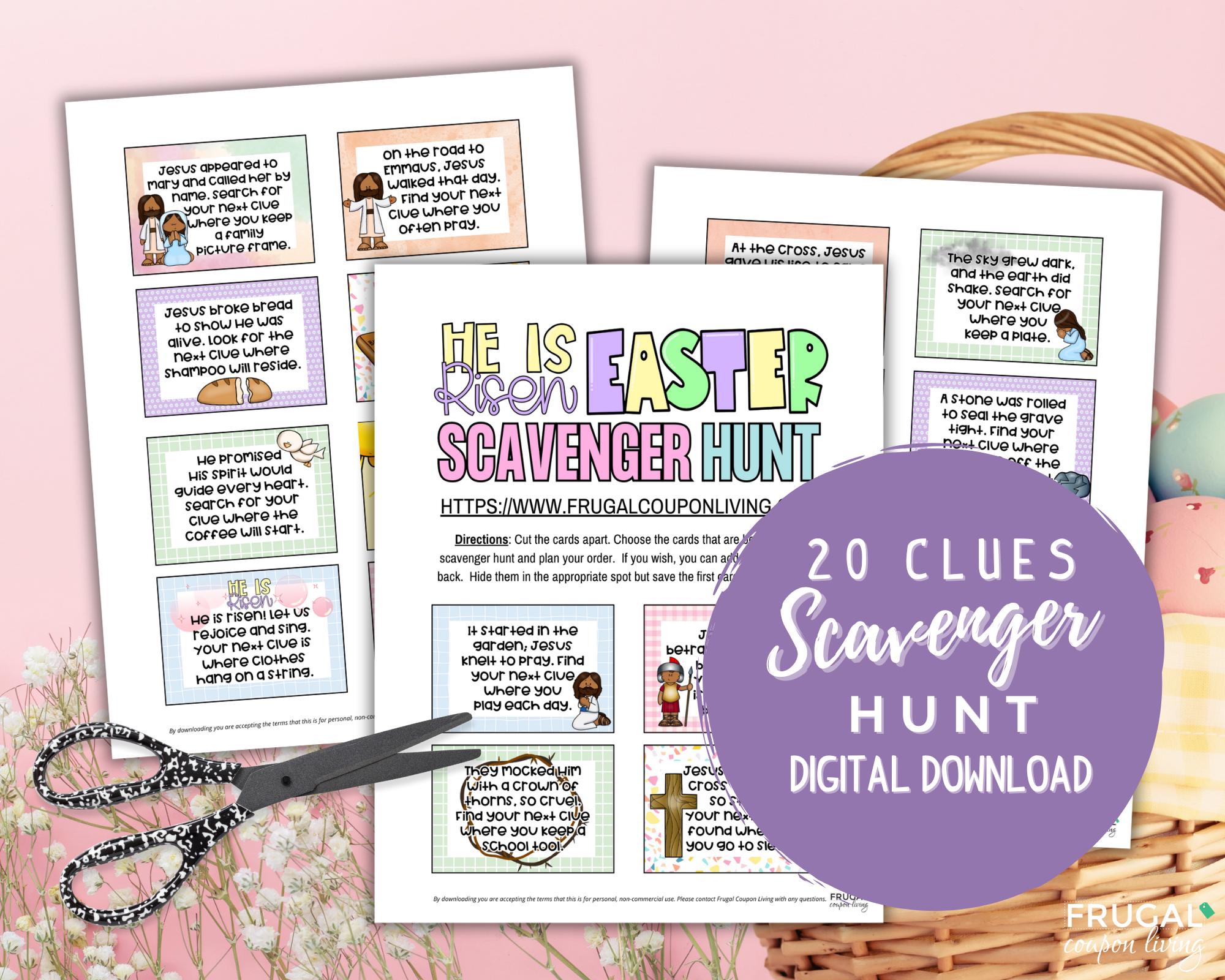 Christian Easter Story Scavenger Hunt for Kids, 20 At-home Treasure ...