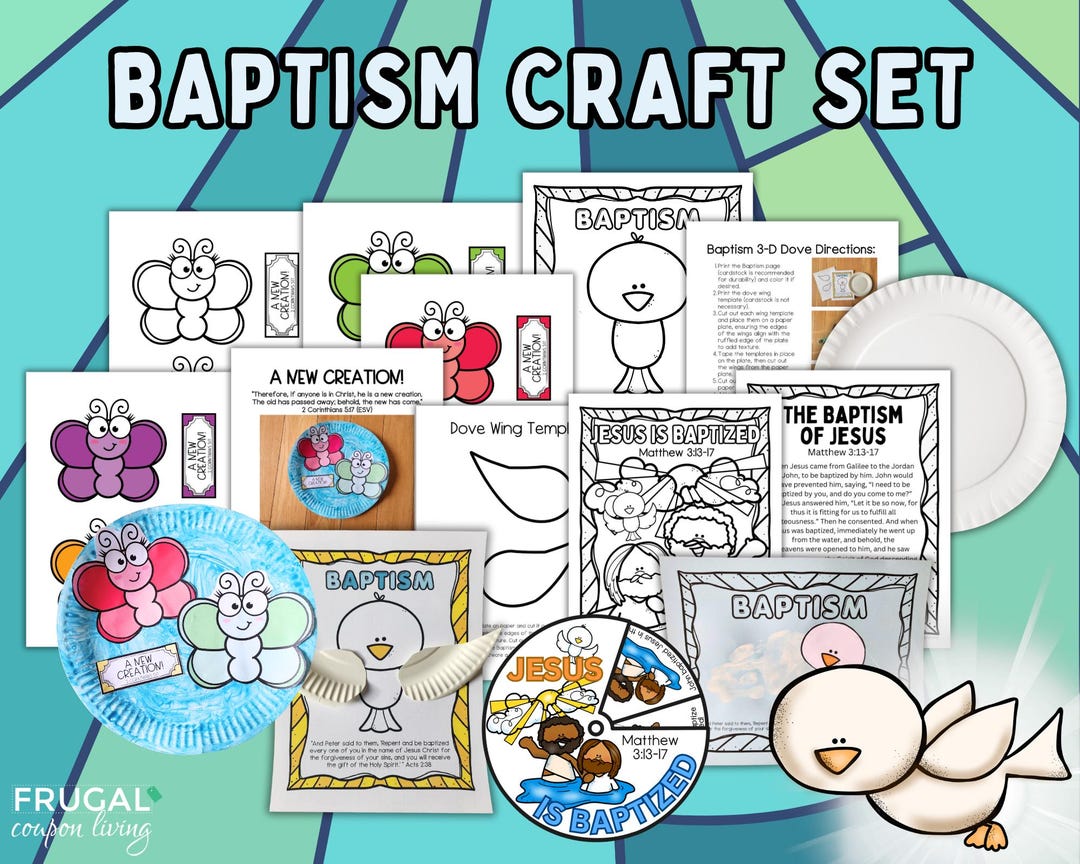 Baptism Crafts for Kids, Baptism Printable Set, Creative & Faith-based ...