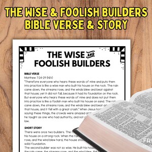 The Wise and Foolish Builders Craft Set, Parables of Jesus Activity Set ...