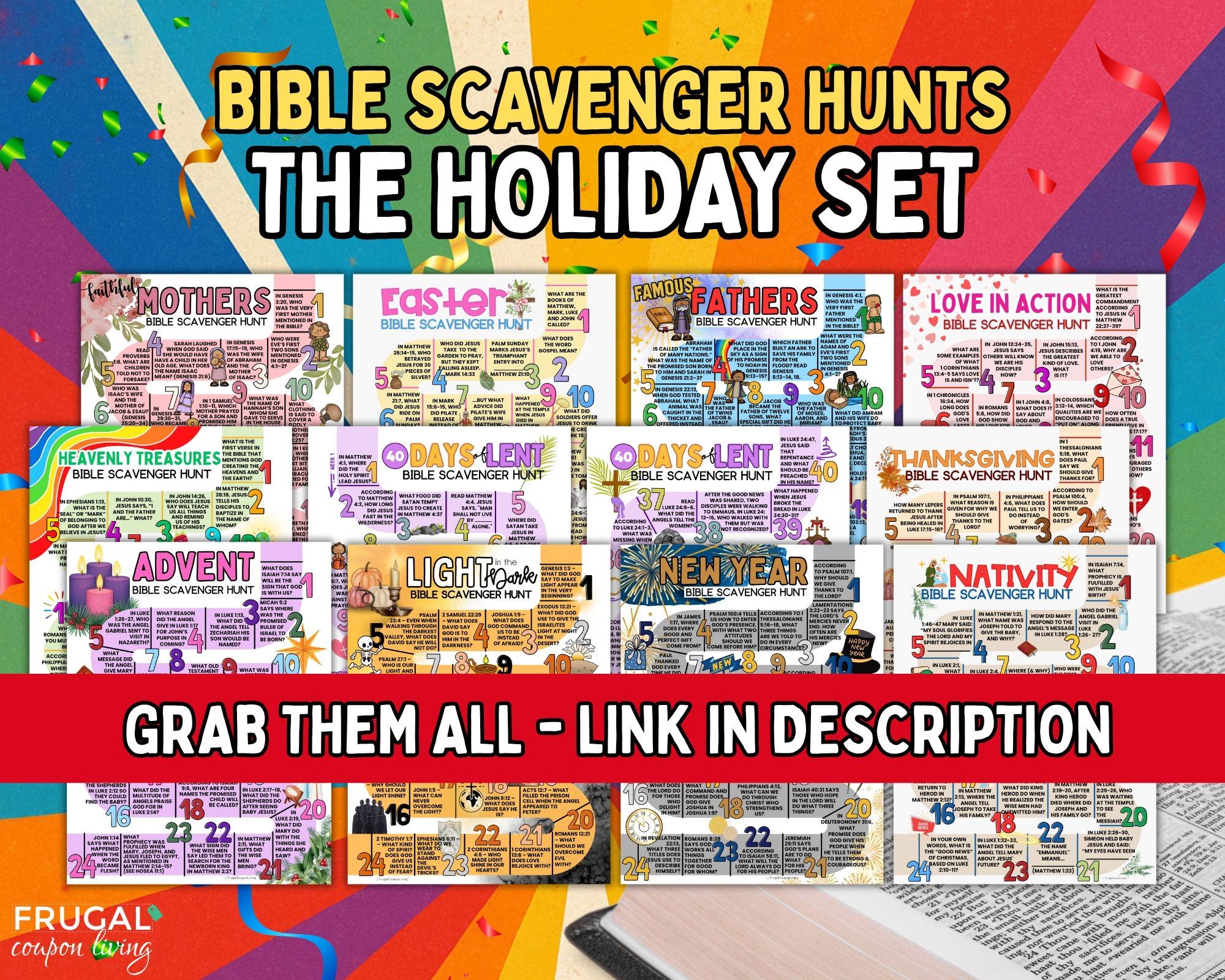 Dads of the Bible Scavenger Hunt, Adam, Noah, Abraham, David, & God the ...
