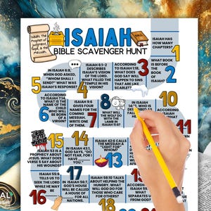 Isaiah Bible Scavenger Hunt, Isaiah the Prophet Activity Printable ...