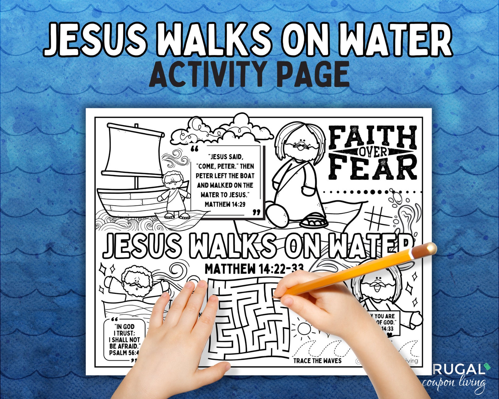 Jesus Walks on Water Bible Story Bundle, Matthew 14:22-33 Stories of ...