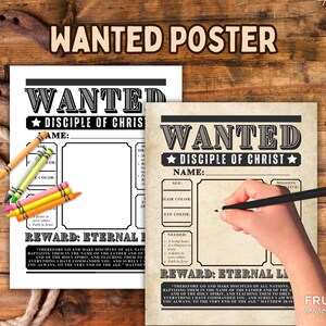 Disciple of Christ Western-themed Bible Craft for Kids, Wanted Jesus ...