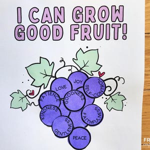 Grape Bible Craft Growing Good Fruit With Jesus, Galatians 5 Fruits of ...