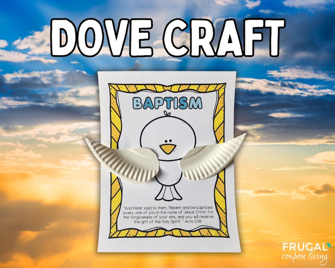 Dove Craft for Sunday School, Acts 2:38 Faith-based Baptism Craft for ...