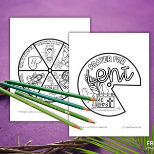 Lent Prayer Coloring Wheel Printable, Christian Lent Activity Spinner ...