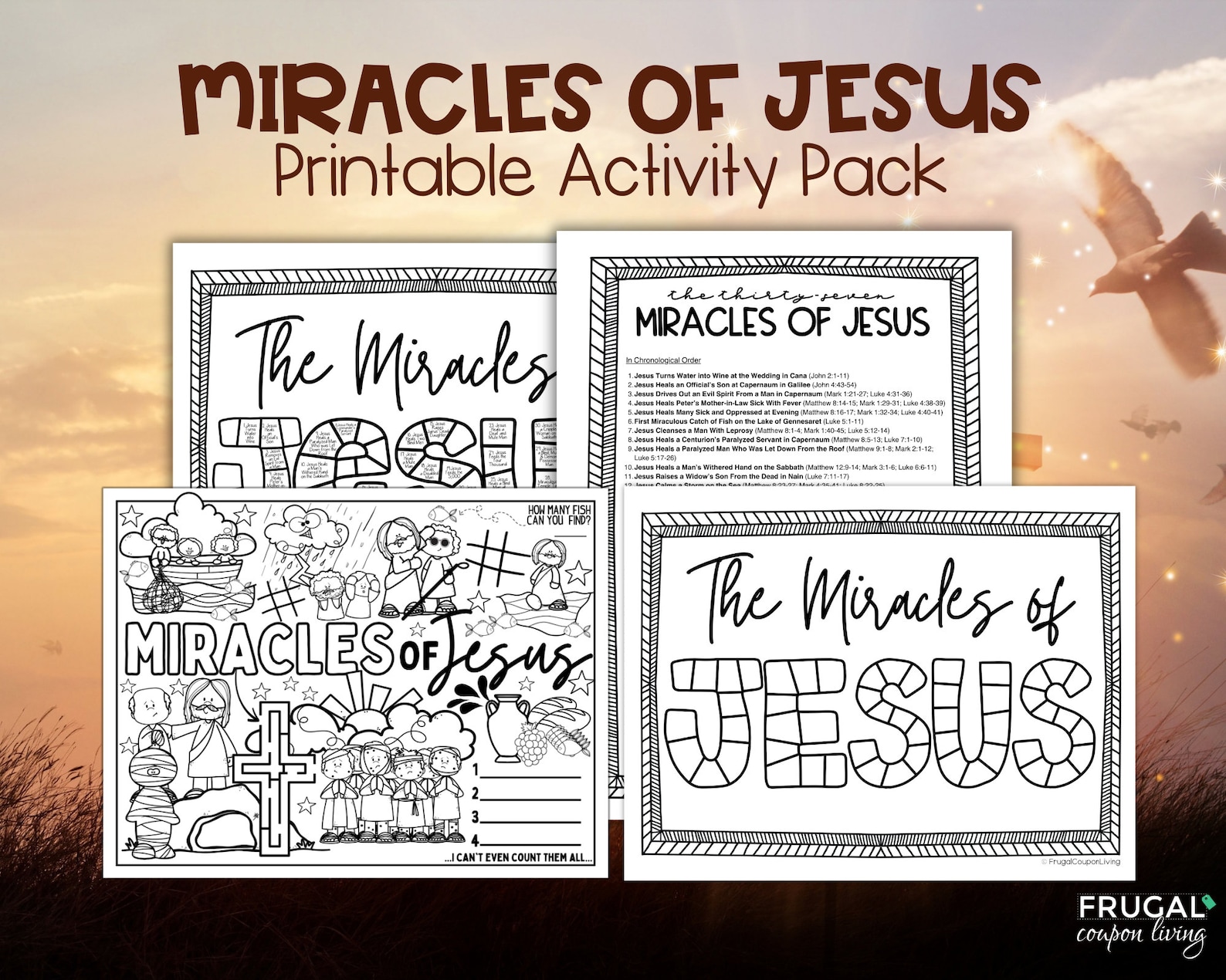 37 Miracles of Jesus in Chronological Order Printable Activity Pack ...