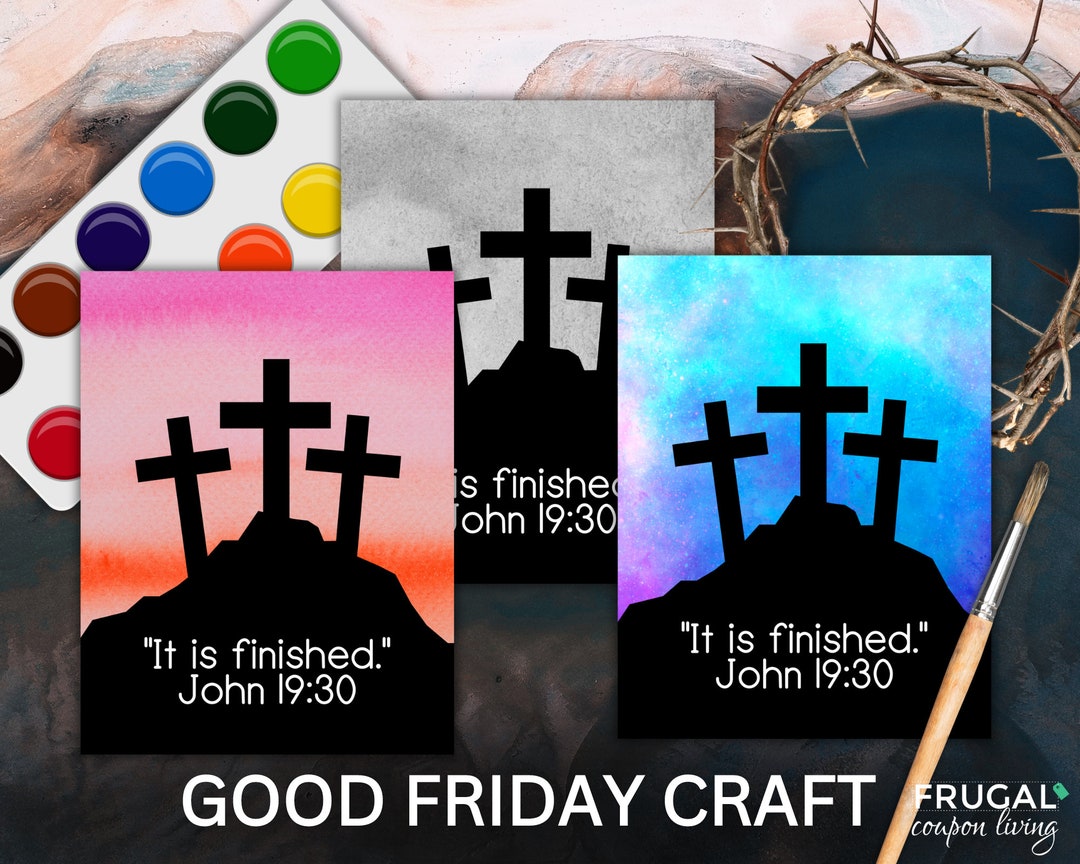 Good Friday Craft Printable, Kids' Lent Activity Watercolor Print 3 ...