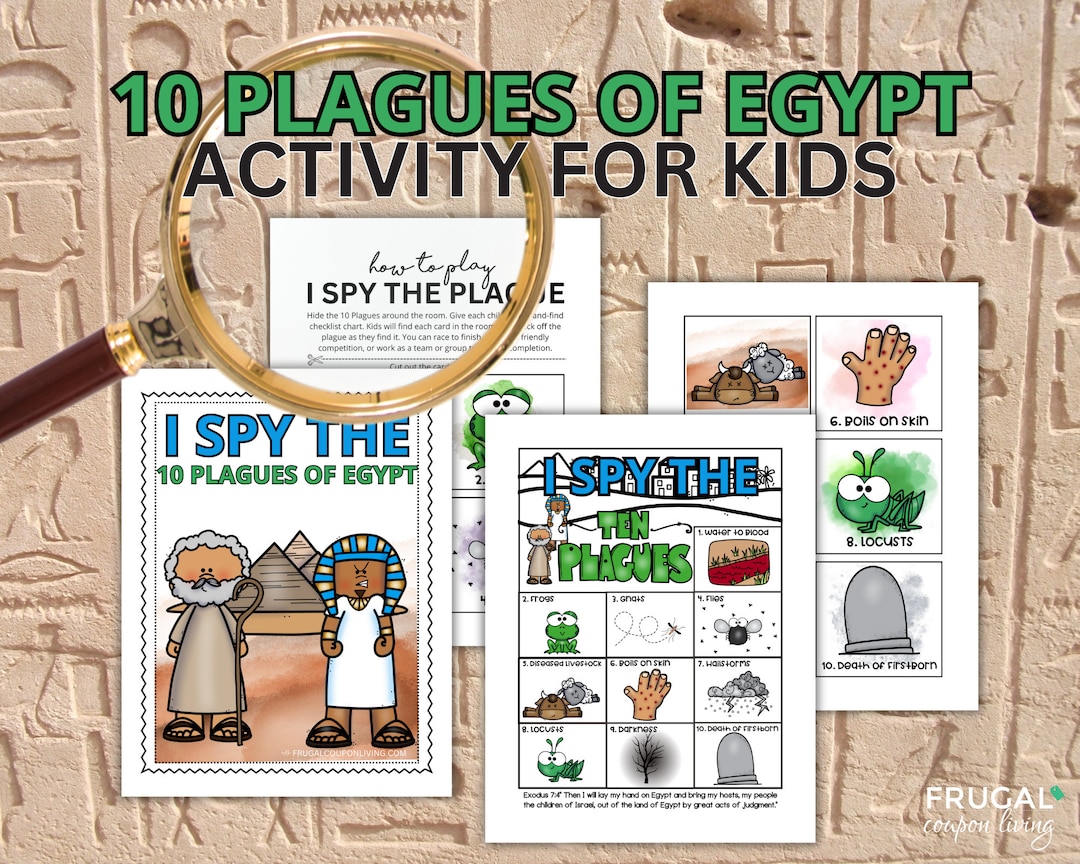 10 Plagues I Spy Kids' Activity | Ten Plagues of Egypt Matching Game Print | Pharaoh + Moses ...