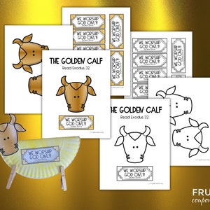 Moses Golden Calf Craft Printable for Kids, the Ten Commandments Craft ...