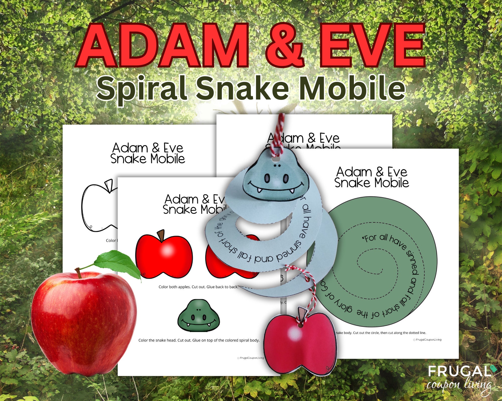 Adam and Eve Crafts for Sunday School Printable Set, Garden of Eden ...