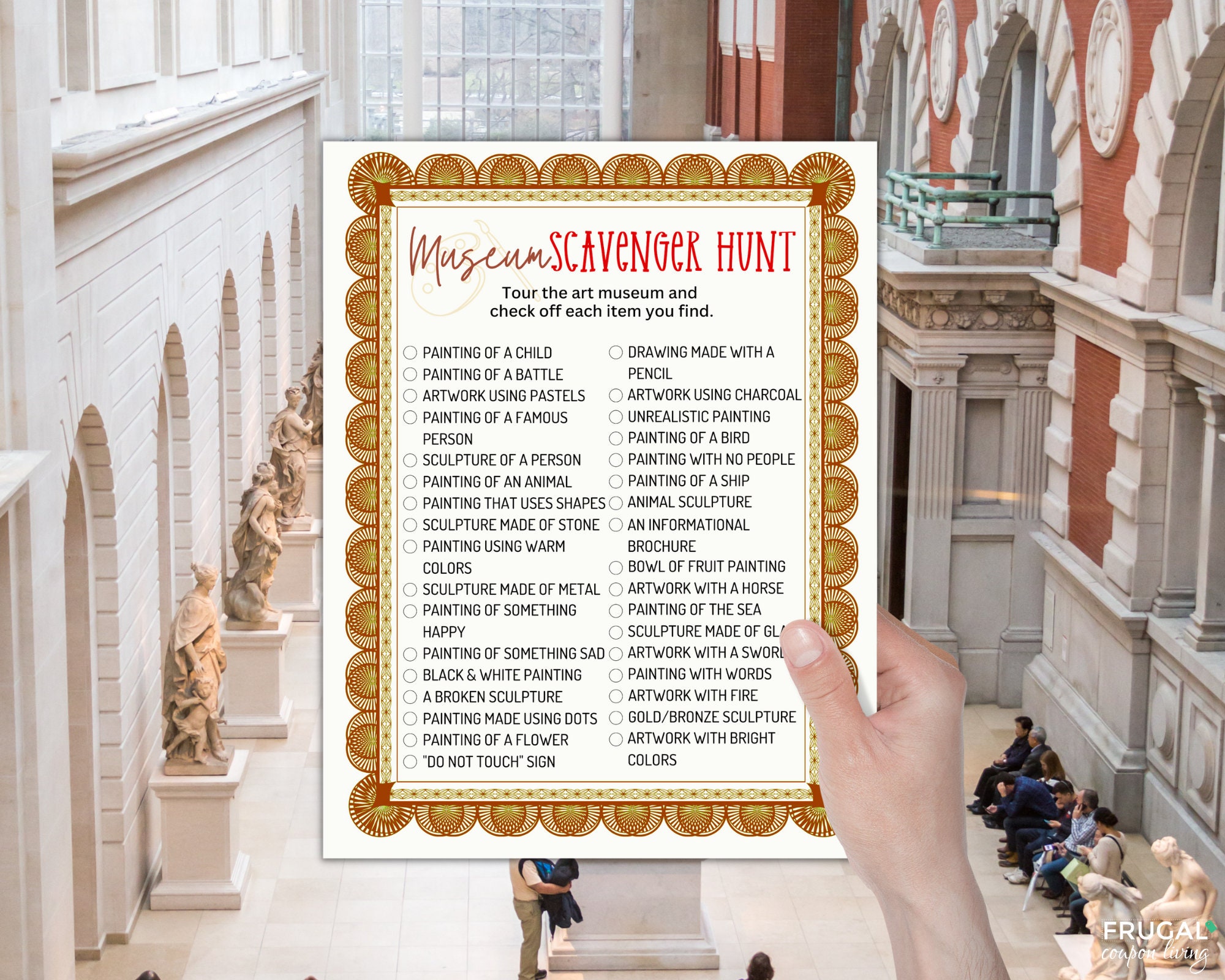 Museum Scavenger Hunt Printable Fun Art Museum Scavenger - Etsy