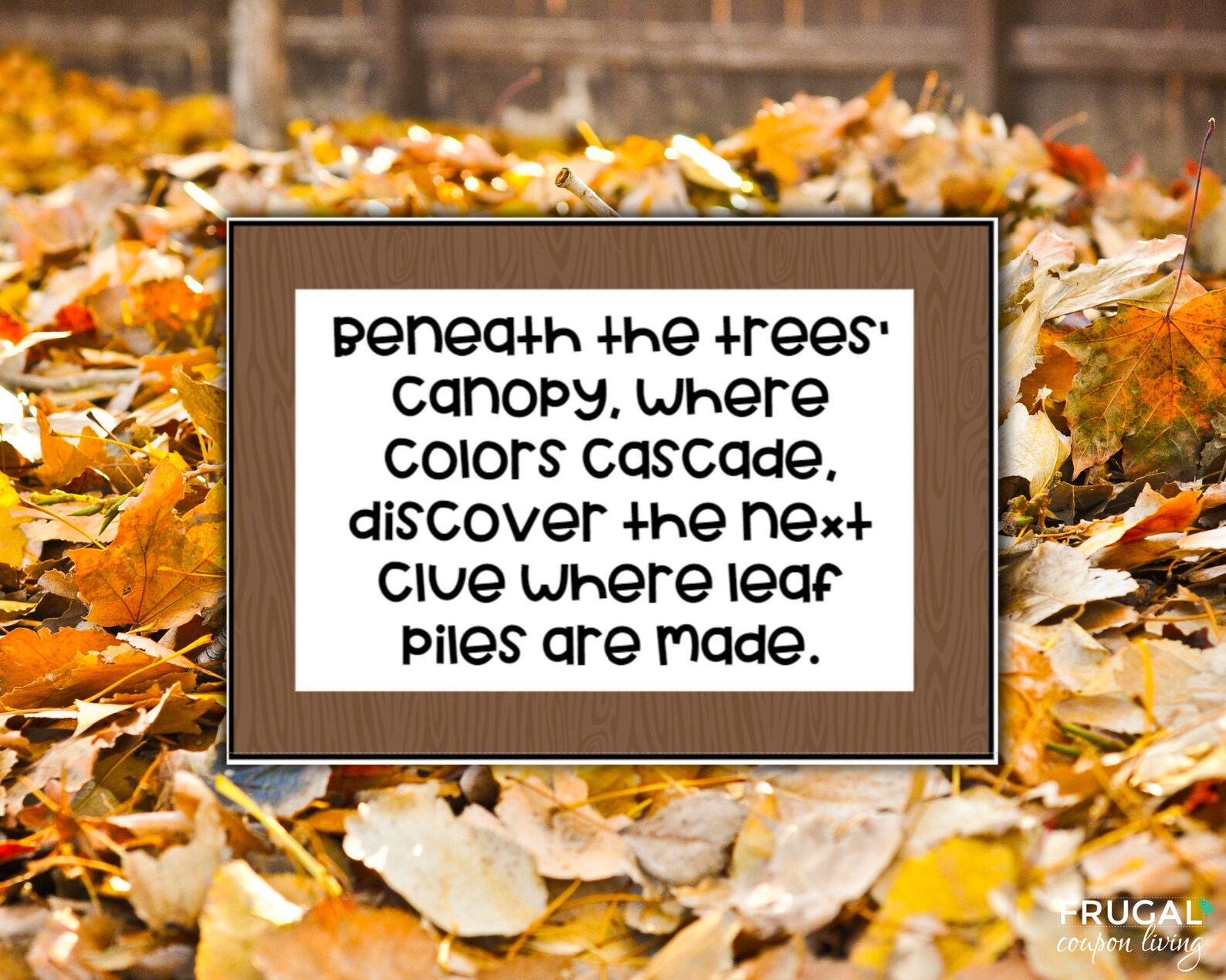 Fall Scavenger Hunt Clues Fun Fall Activities Printable Games PDF 20 ...
