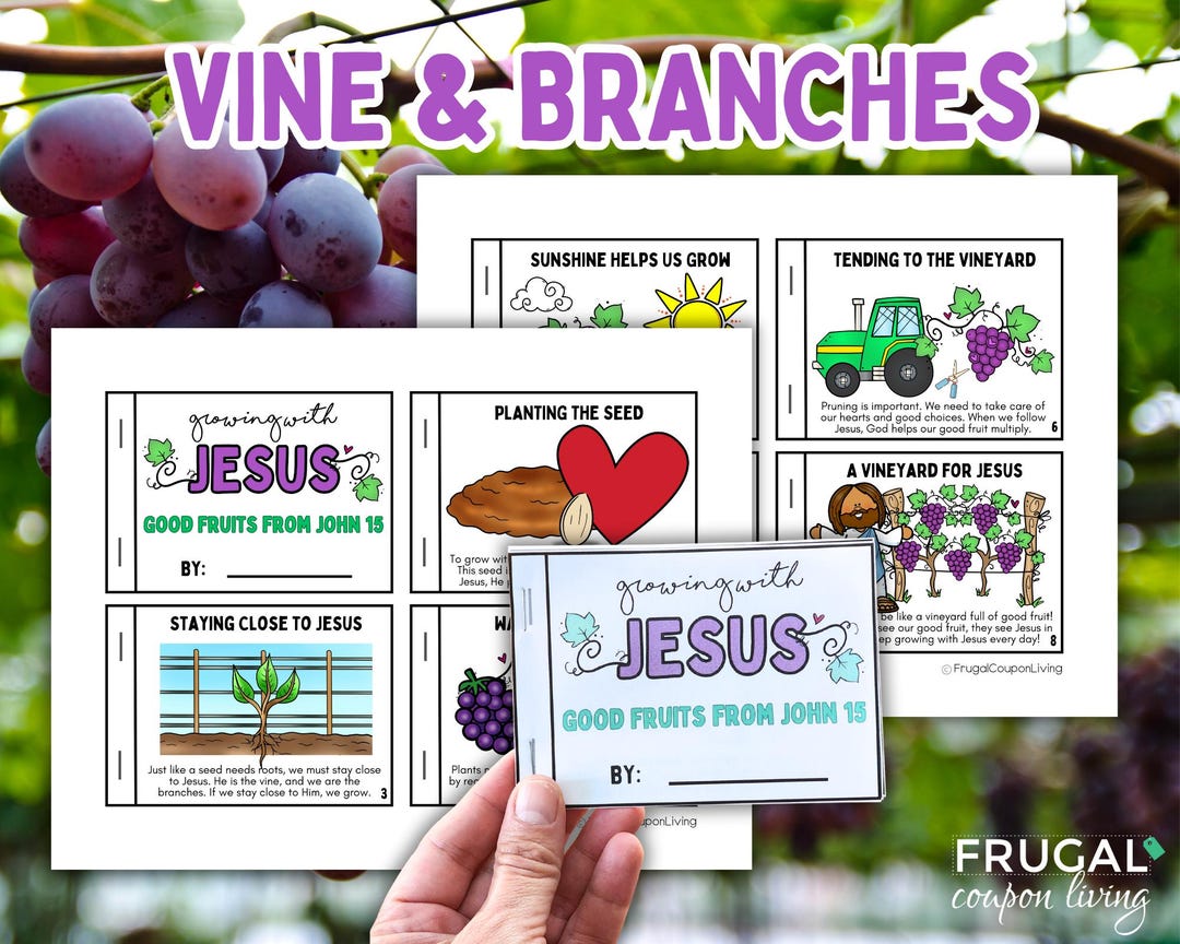 The True Vine Mini-book Craft, Growing With Jesus John 15 Parable of ...
