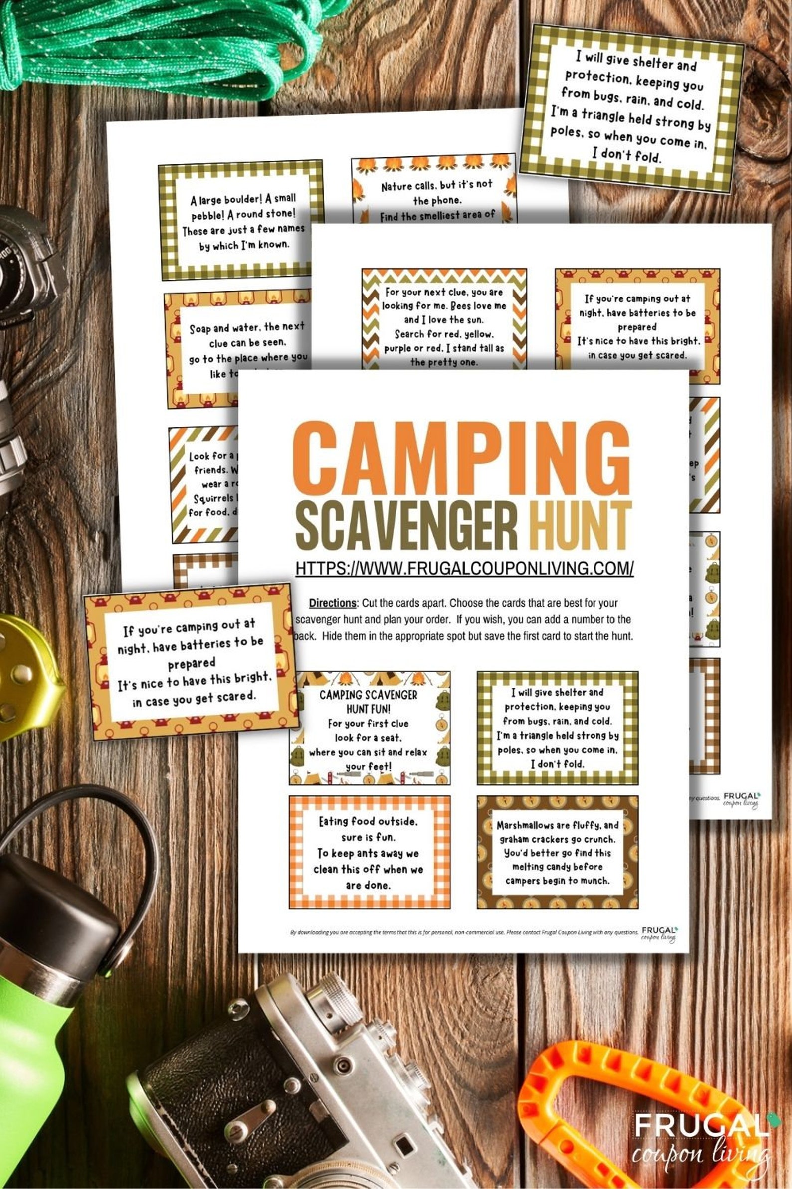 20 Camping Scavenger Hunt Riddles for Kids PDF | Rhyming Outdoor ...